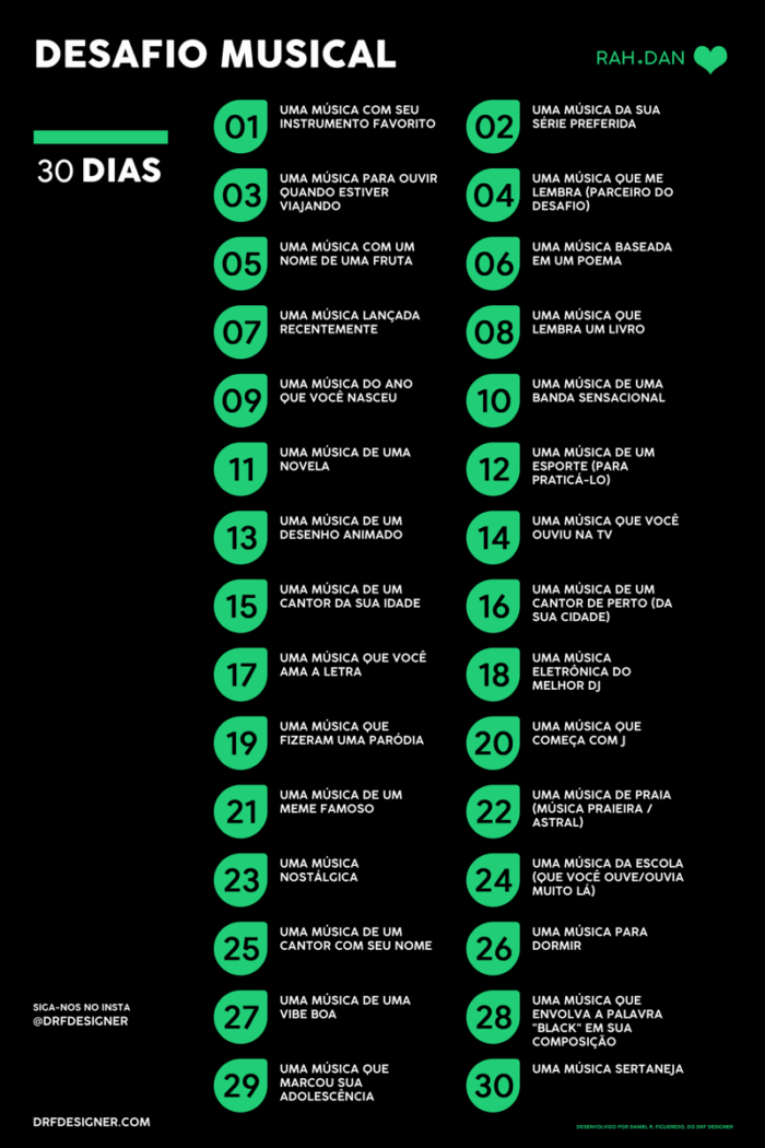 Banner Desafio Musical de 30 dias - Rah e Dan | DRF Designer